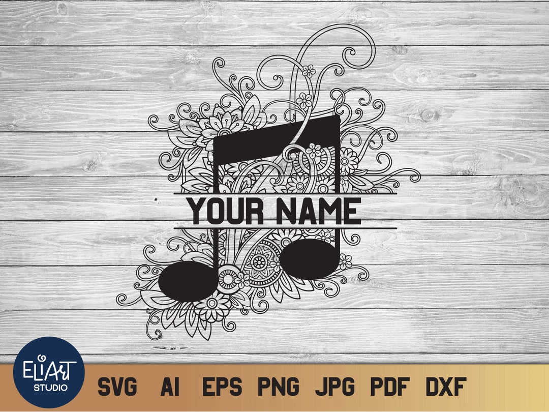 Music Notes Split Monogram SVG, Music Teacher SVG, Music Teacher Shirt ...