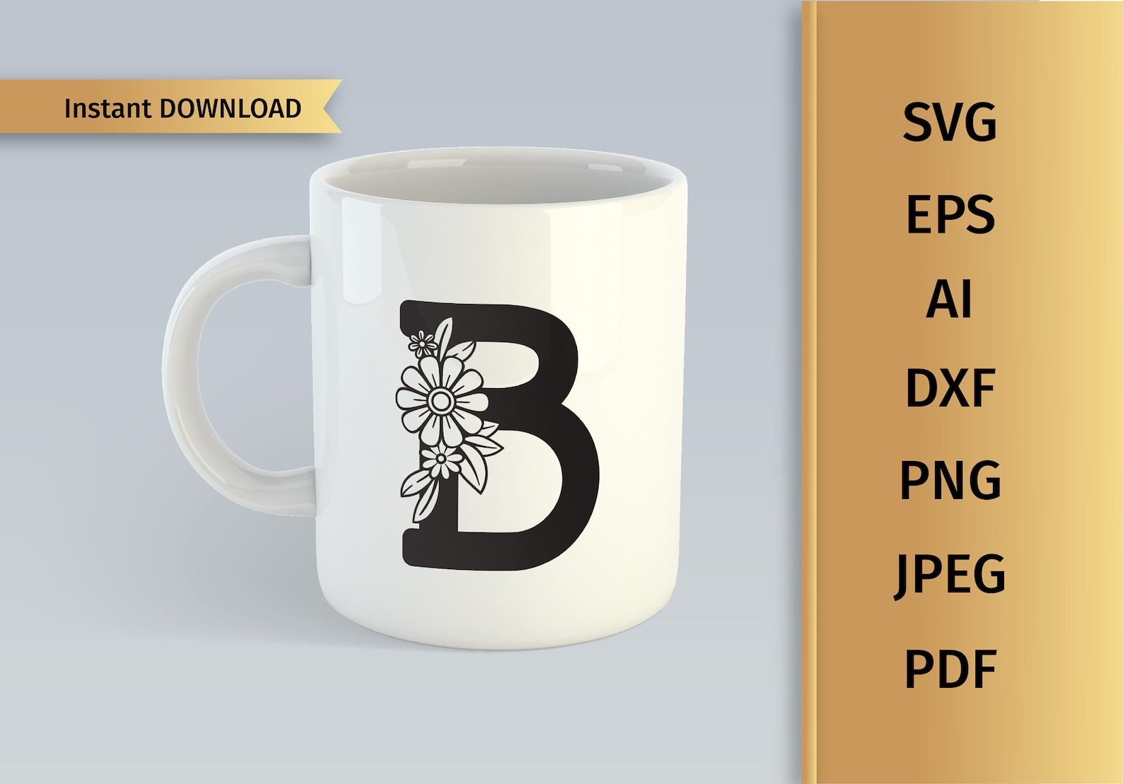 Floral Letter B Svg Flower Alphabet SVG Initial SVG | Etsy Canada