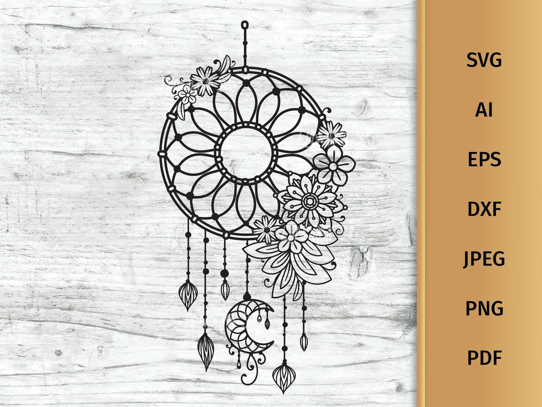 Dream Catcher Svg, Floral Dreamcatcher Svg, Boho Svg, Dreamer Svg ...