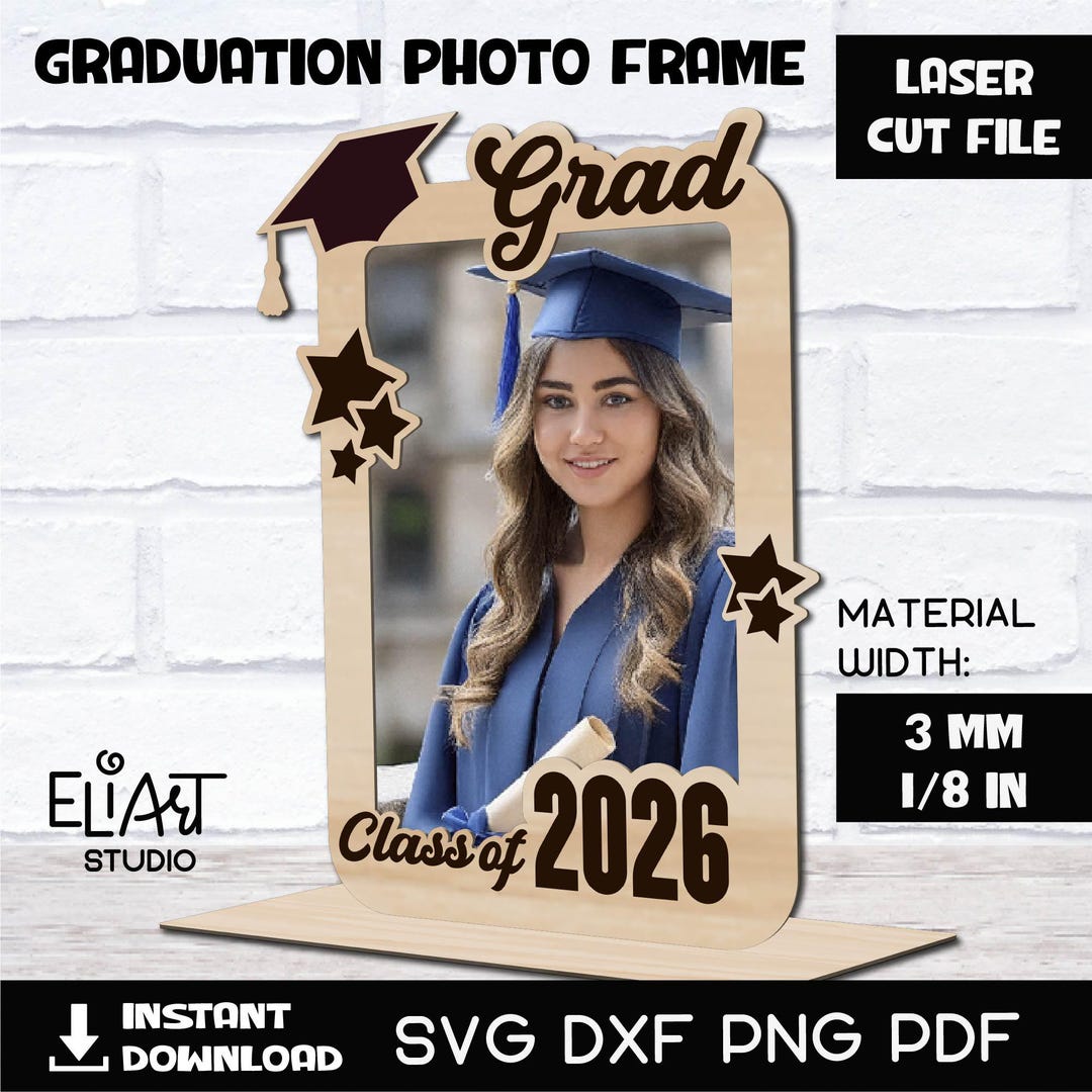 2026 Graduation SVG, Class of 2026 SVG, Graduation Frame Laser Cut File ...