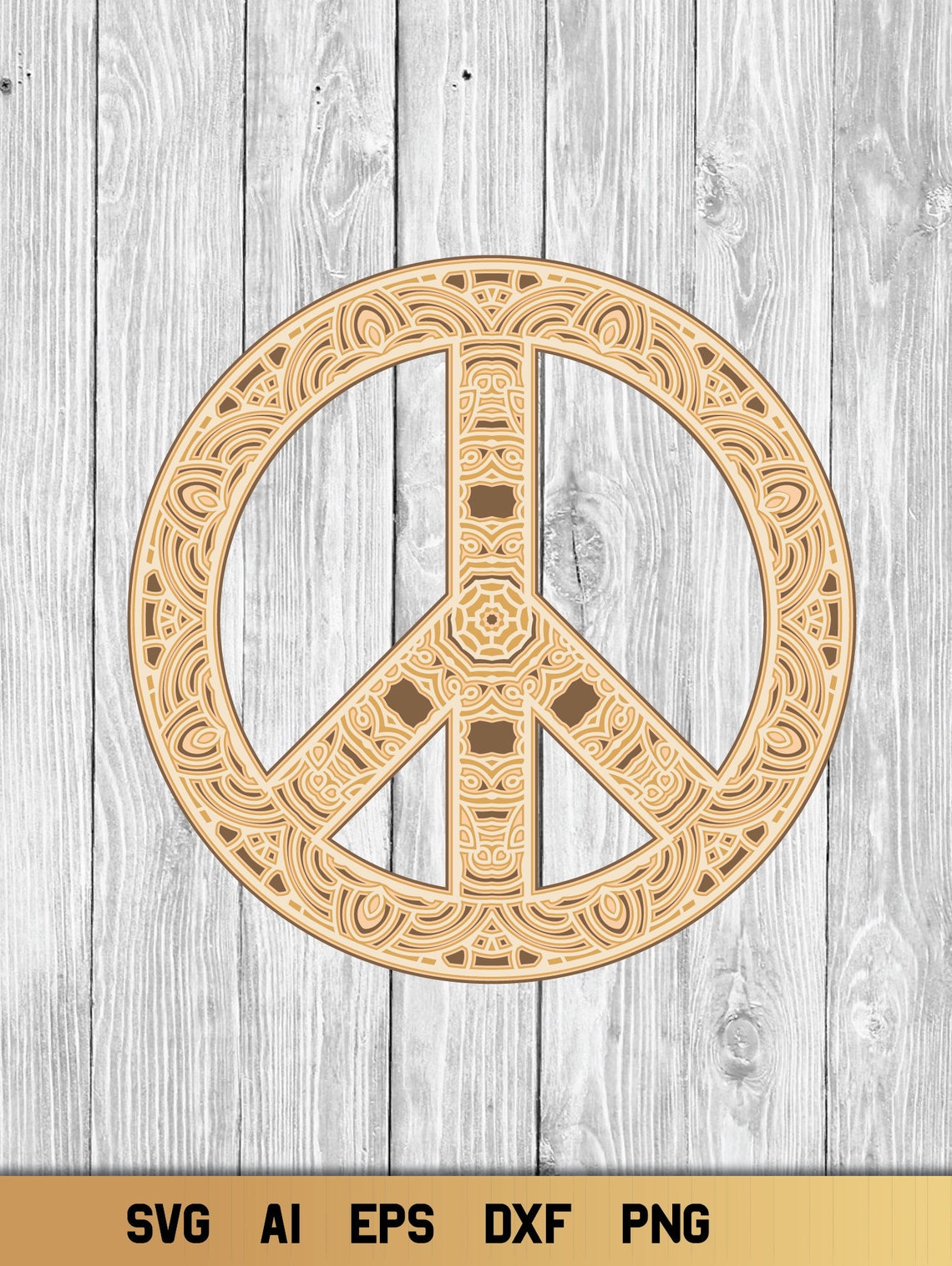 Peace Sign SVG 3d Layered Peace Symbol SVG Cut File | Etsy