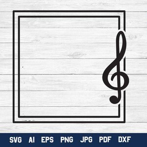 Music Monogram Frame SVG Bundle, Music Notes Frame SVG, Geometric Frame ...