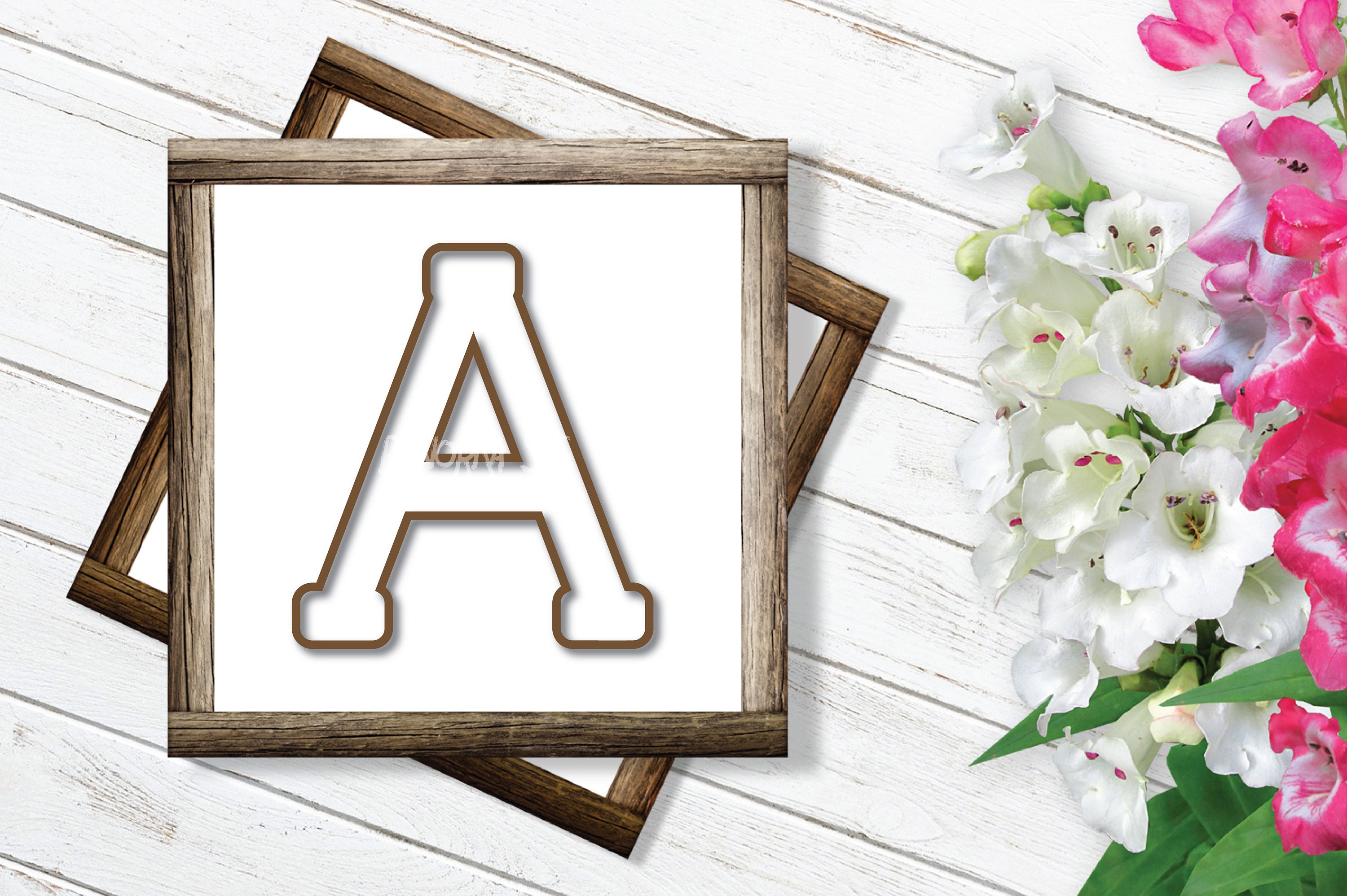 Alphabet SVG 26 Outlined Letters SVG Alphabet Initials | Etsy