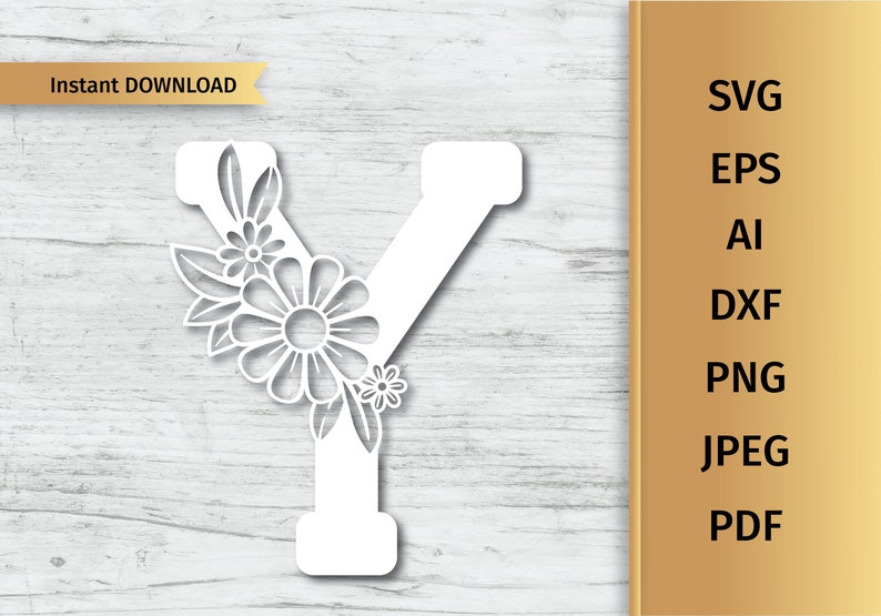 Floral Letter Y Svg Monogram Letter Svg Initial Svg - Etsy