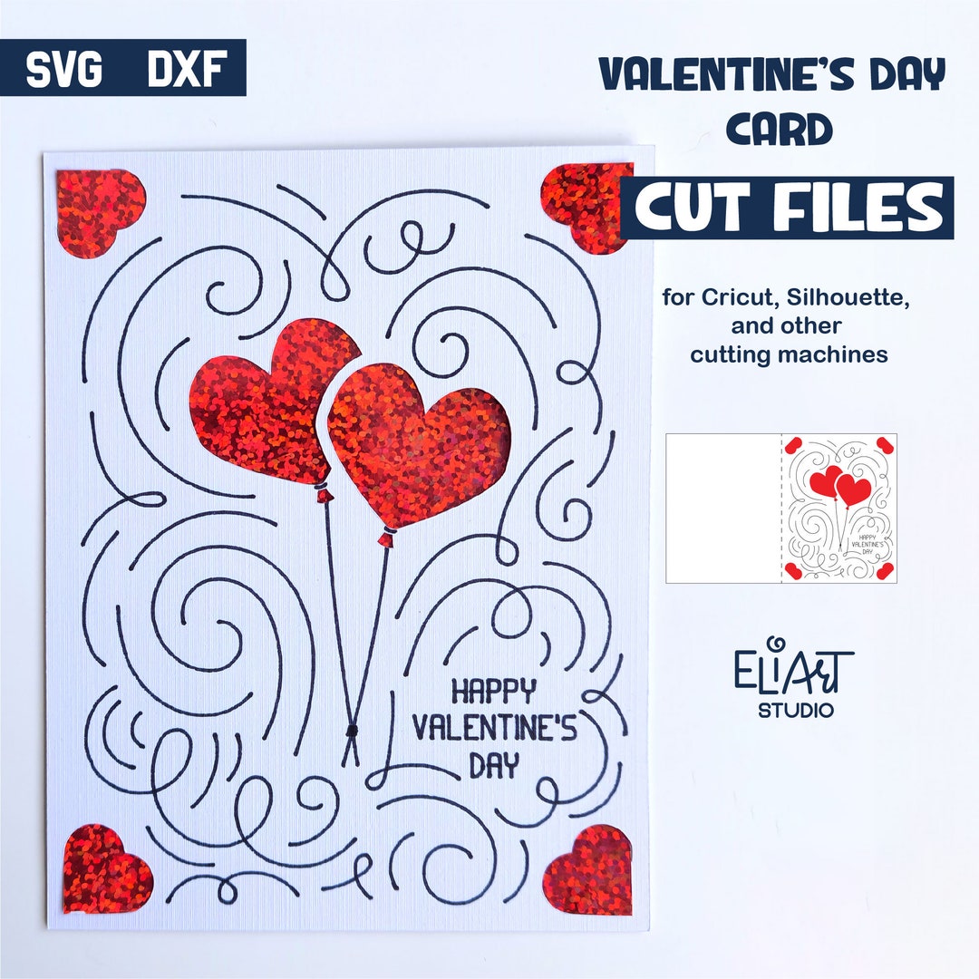 Happy Valentines Day Insert Card, Valentine Card SVG Design, Valentine ...