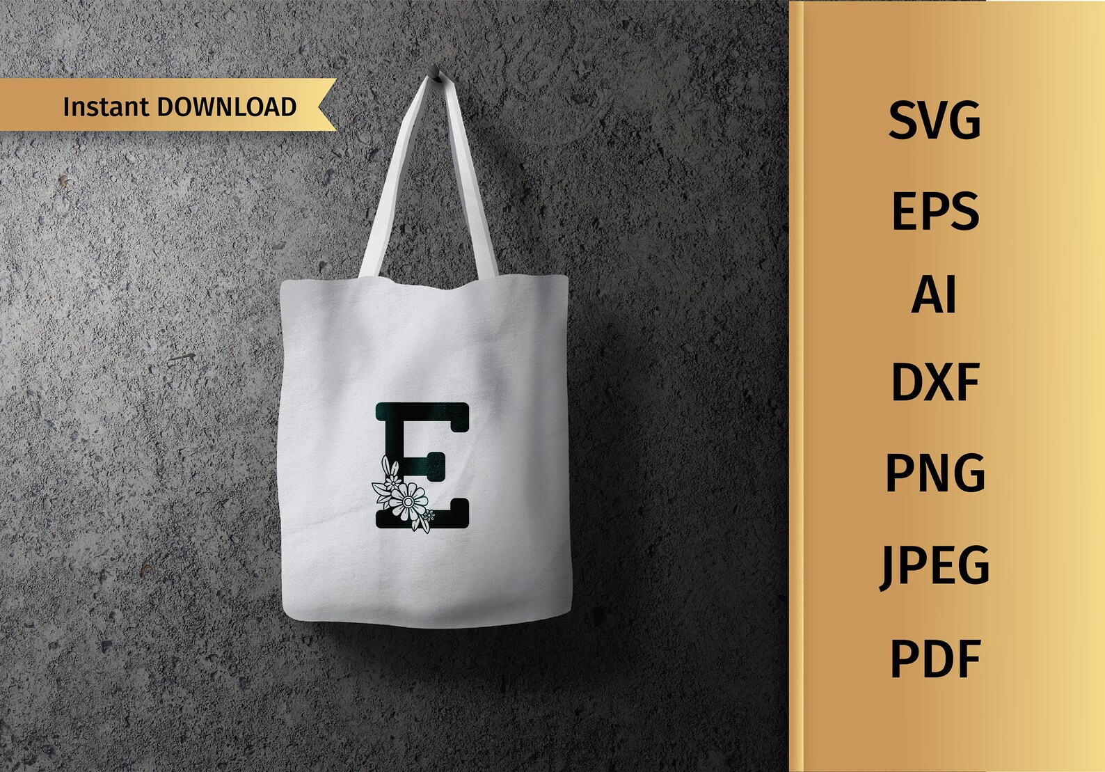 Floral Letter E Svg Flower Alphabet SVG Initial SVG - Etsy