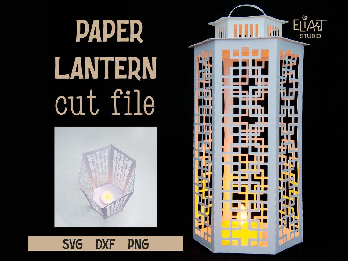3d SVG Paper Lantern Hexagon Shape Lantern Led Candle Holder - Etsy