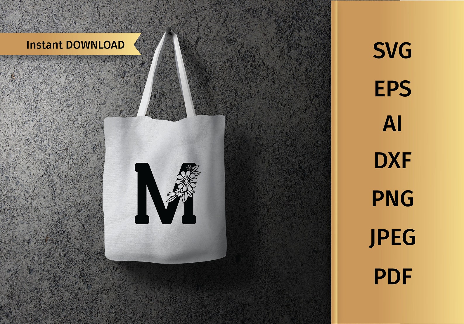 Floral Letter M SVG Monogram Letter SVG Floral Alphabet SVG. - Etsy