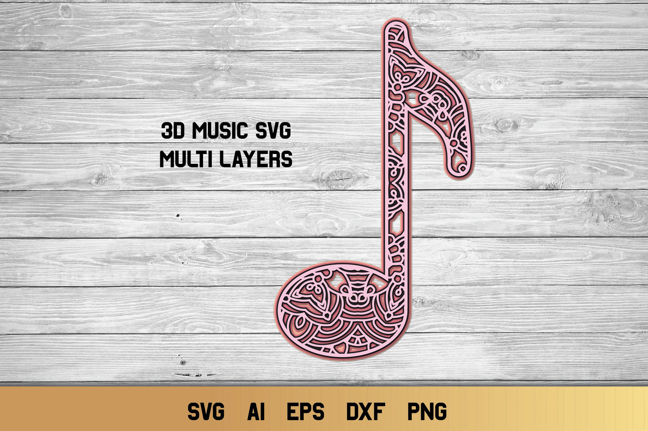 Music SVG Bundle 3D Layered Musical Notes SVG Music Mandala - Etsy
