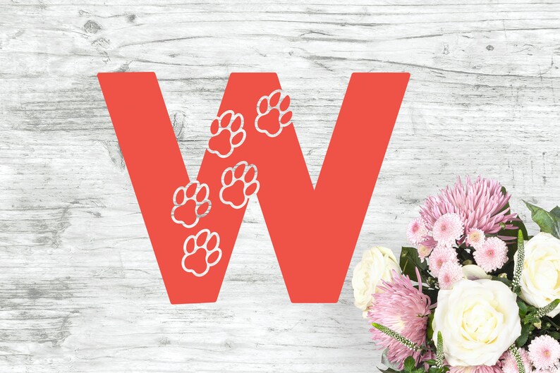 Paw Print Letter SVG Alphabet SVG Paw Print Monograms - Etsy Canada