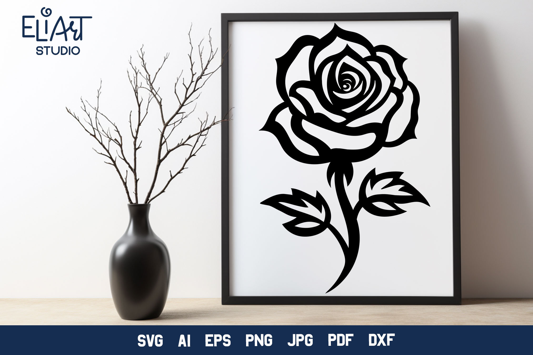 Rose SVG, Floral SVG Cut File, Rose PNG Flower Illustration. - Etsy