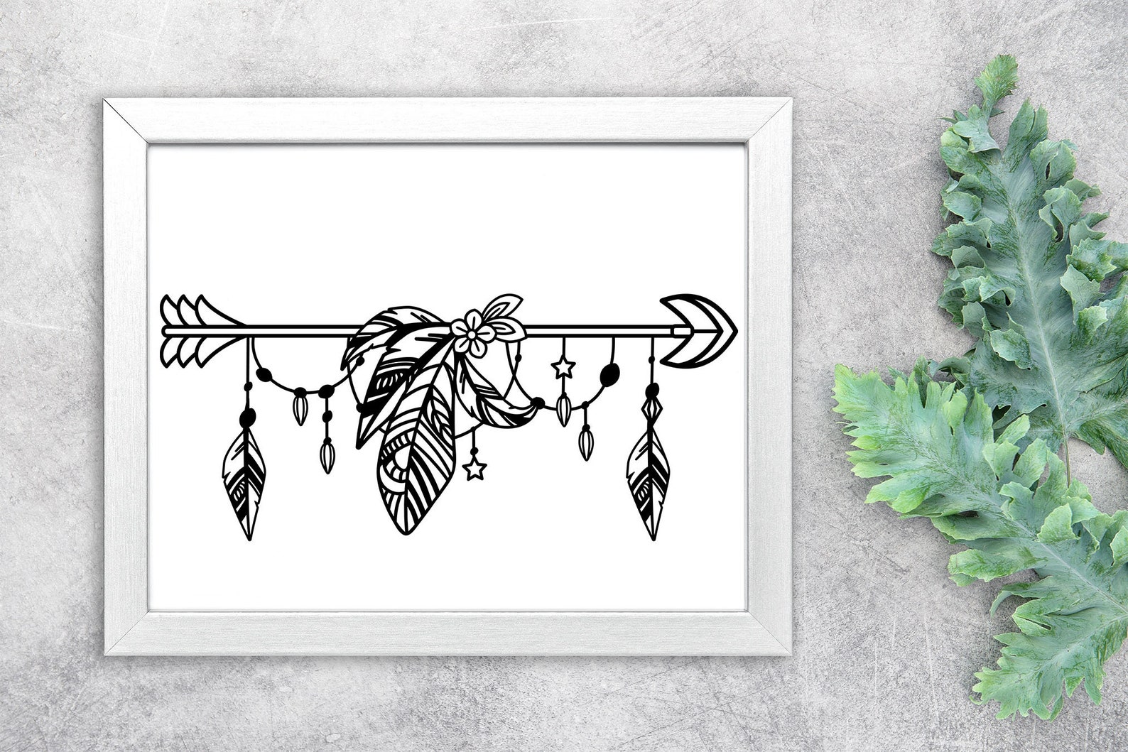 Boho Mandala SVG Boho SVG Arrows Tribal SVG With Feathers - Etsy