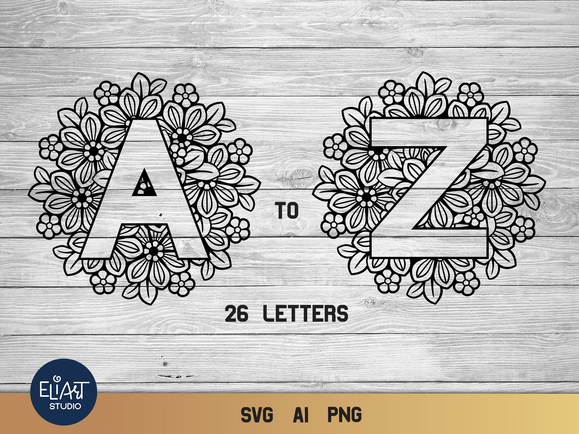 Floral Mandala Alphabet SVG Floral SVG Abc 26 Alphabet - Etsy