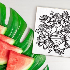 Butterflies SVG Tropical Design, Summer Mandala SVG, Hibiscus SVG and ...