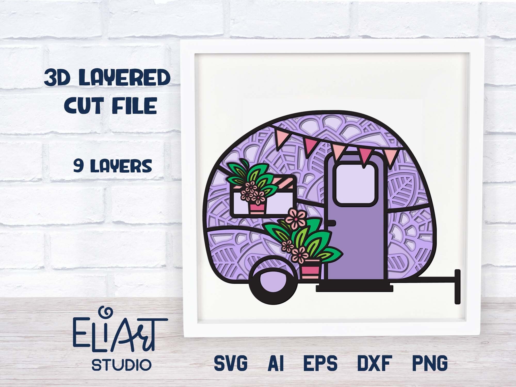 Camping SVG 3D Layered SVG Camper Happy Camper SVG. - Etsy Canada