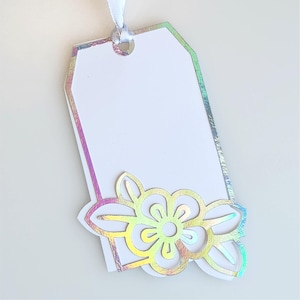 Flower Gift Tag SVG Bundle, Floral Tag SVG Template, Party Tags With ...