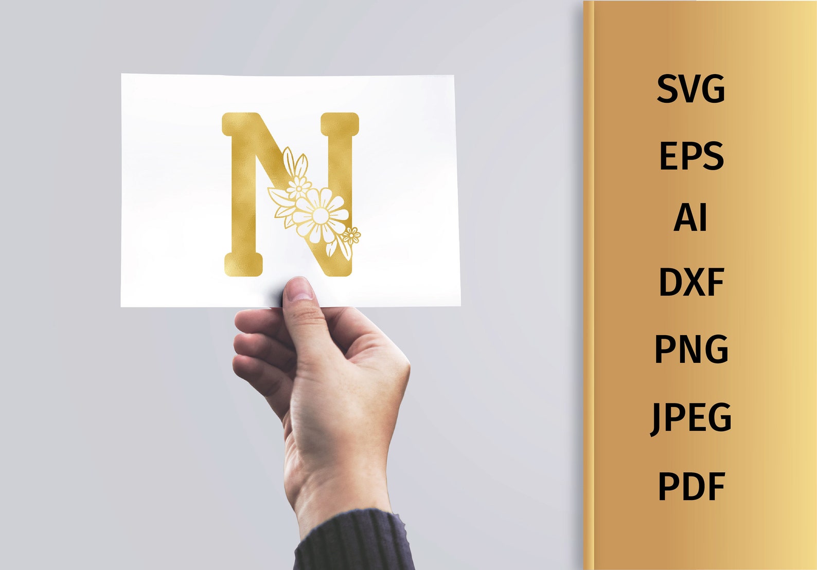 Floral Letter N Svg Monogram Letter SVG Initial SVG Digital | Etsy