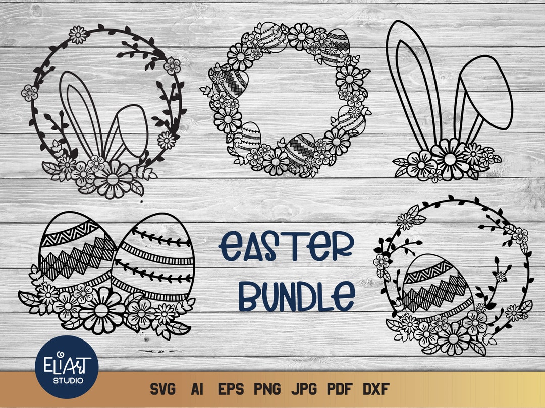 Easter SVG Bundle, Easter Bunny SVG, Easter Egg SVG. - Etsy