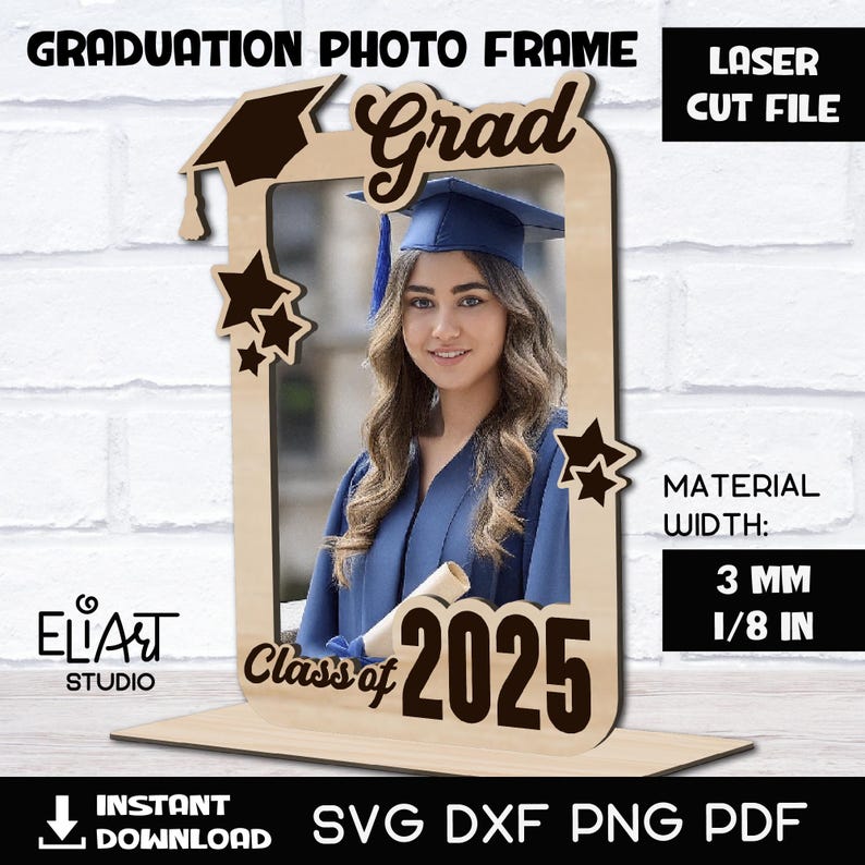 2025 Graduation SVG, Class of 2025 SVG, Graduation Frame Laser Cut File ...