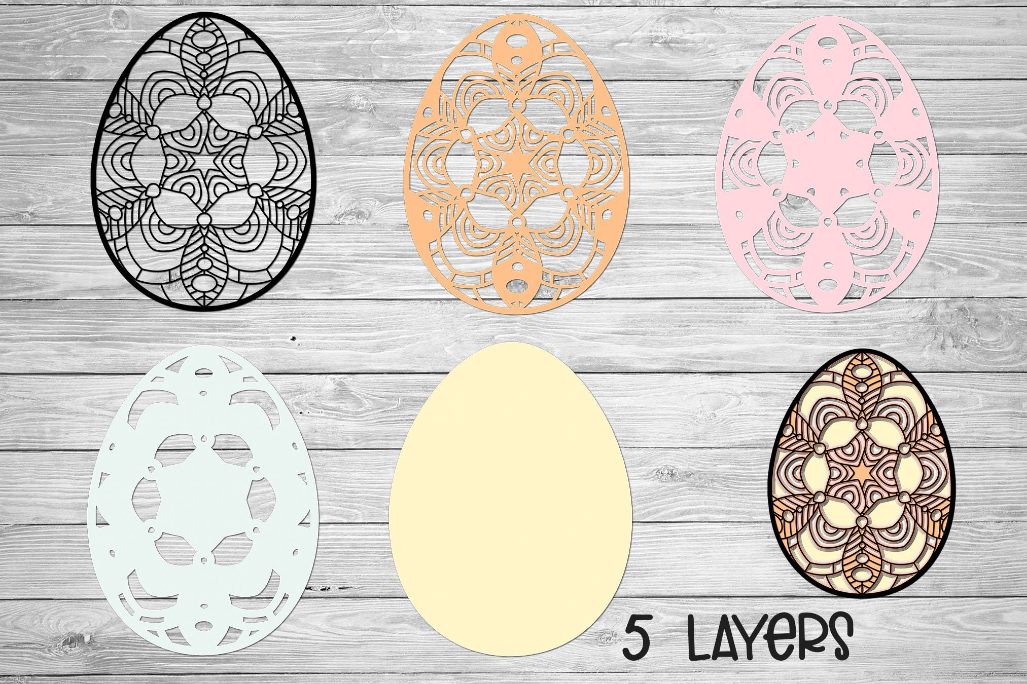 Easter Egg SVG Bundle 3D Layered SVG Easter Egg Mandalas - Etsy Australia