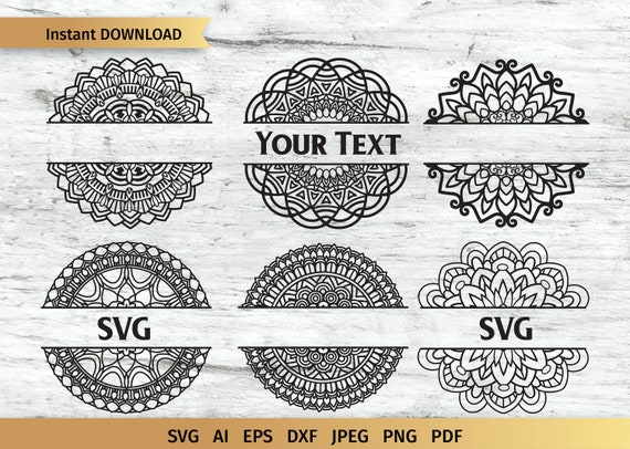 Split Mandala Bundle SVG Mandala Monogram SVG Zentangle SVG - Etsy ...