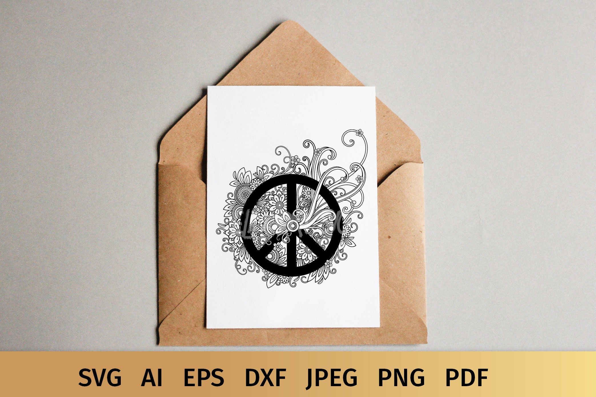 Peace Sign SVG Peace Symbol SVG With Mandalas and Flowers - Etsy