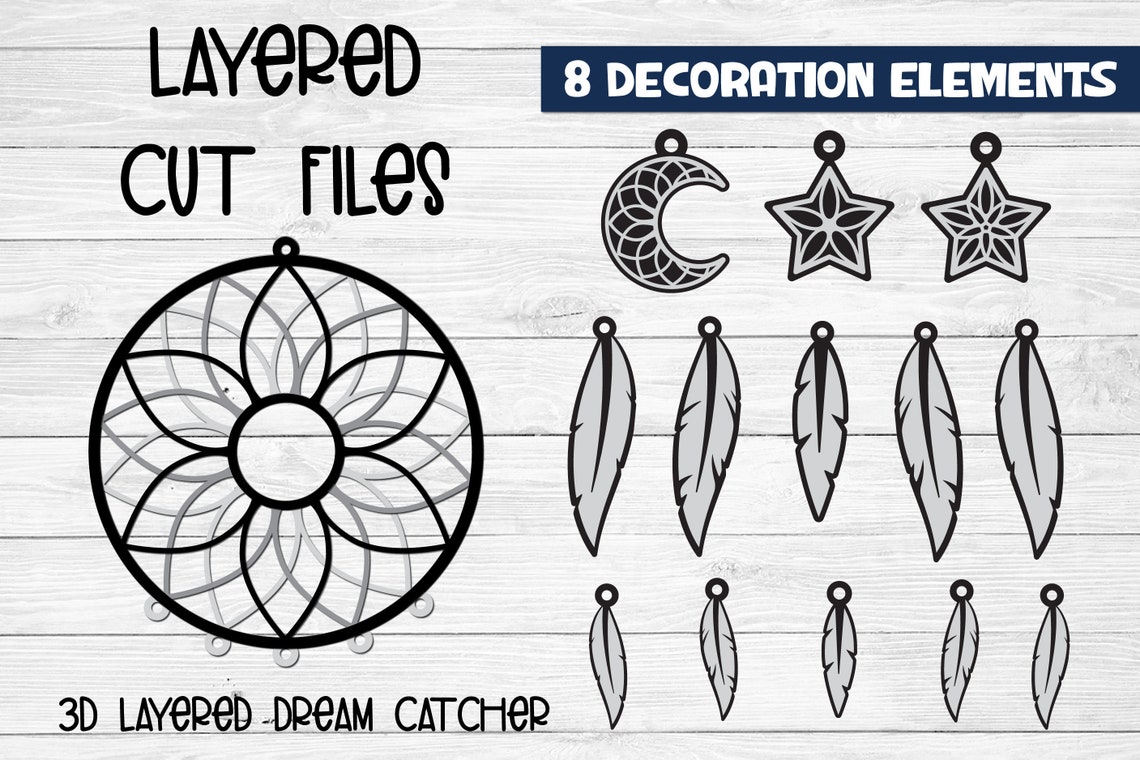 Boho Dream Catcher SVG, 3d Layered SVG Floral Dreamcatcher, Tribal ...