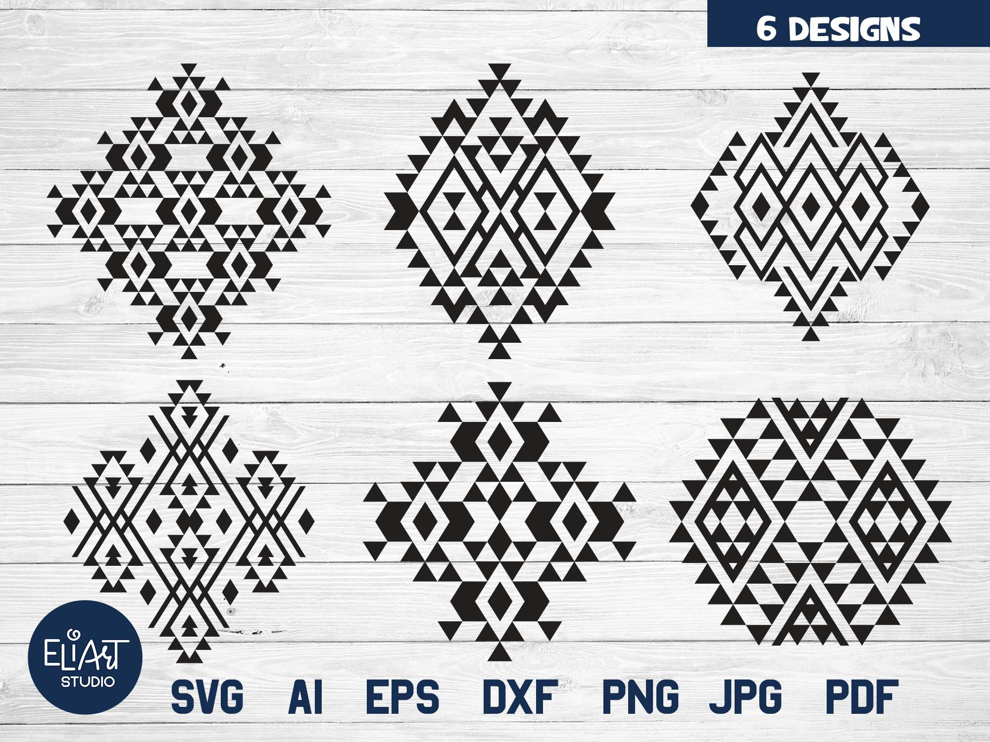 Aztec SVG Patterns Tribal Pattern SVG Aztec SVG 6 Geometric - Etsy