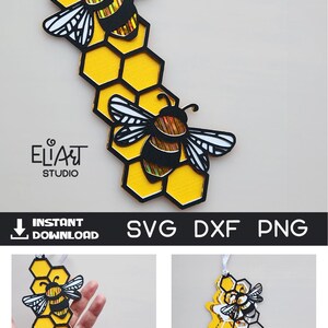 Bookmark SVG, Bee SVG, Bookmark Template SVG, Book Lover Gift, Bee ...
