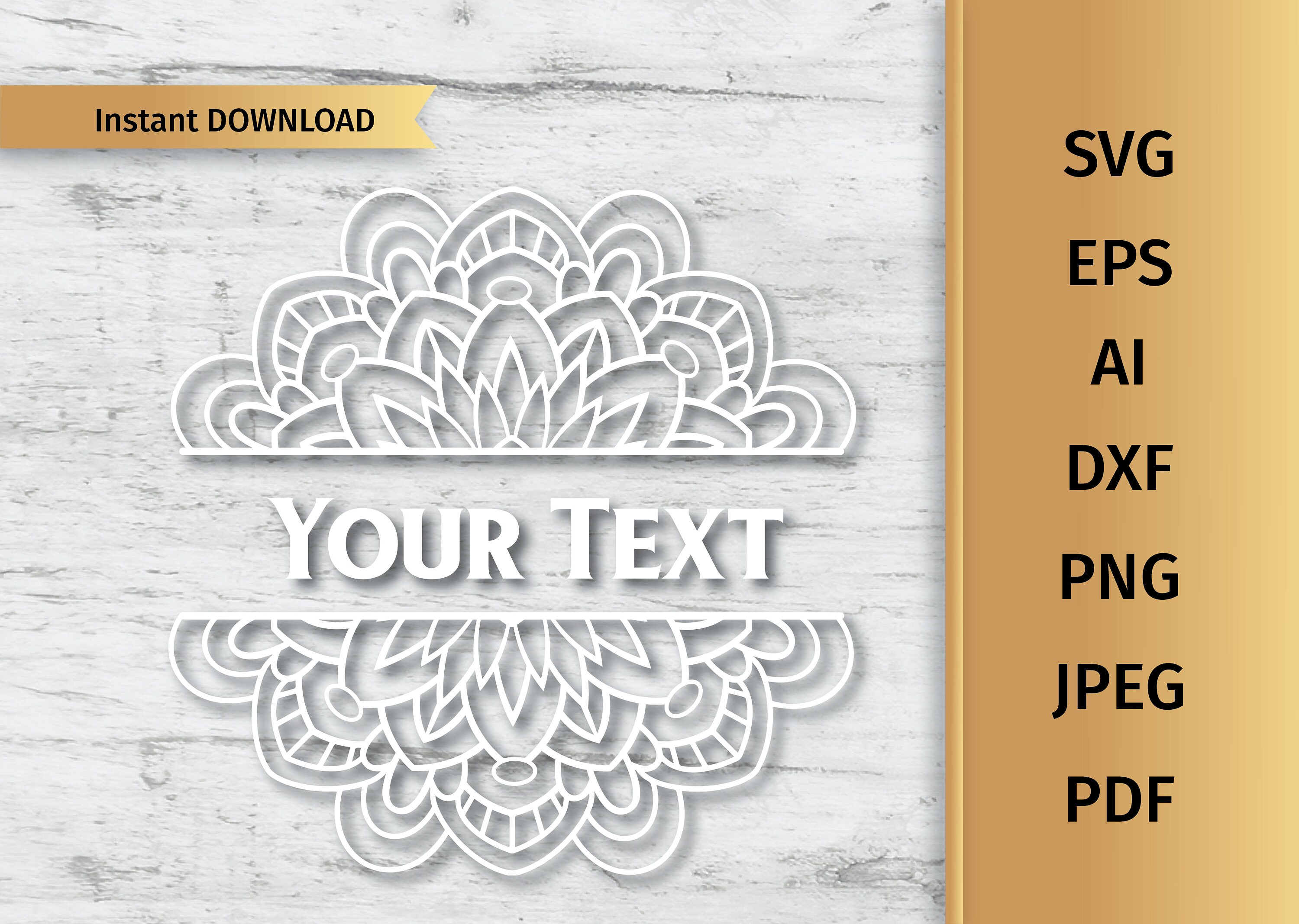 Split Mandala Bundle SVG Mandala Monogram SVG Zentangle SVG | Etsy