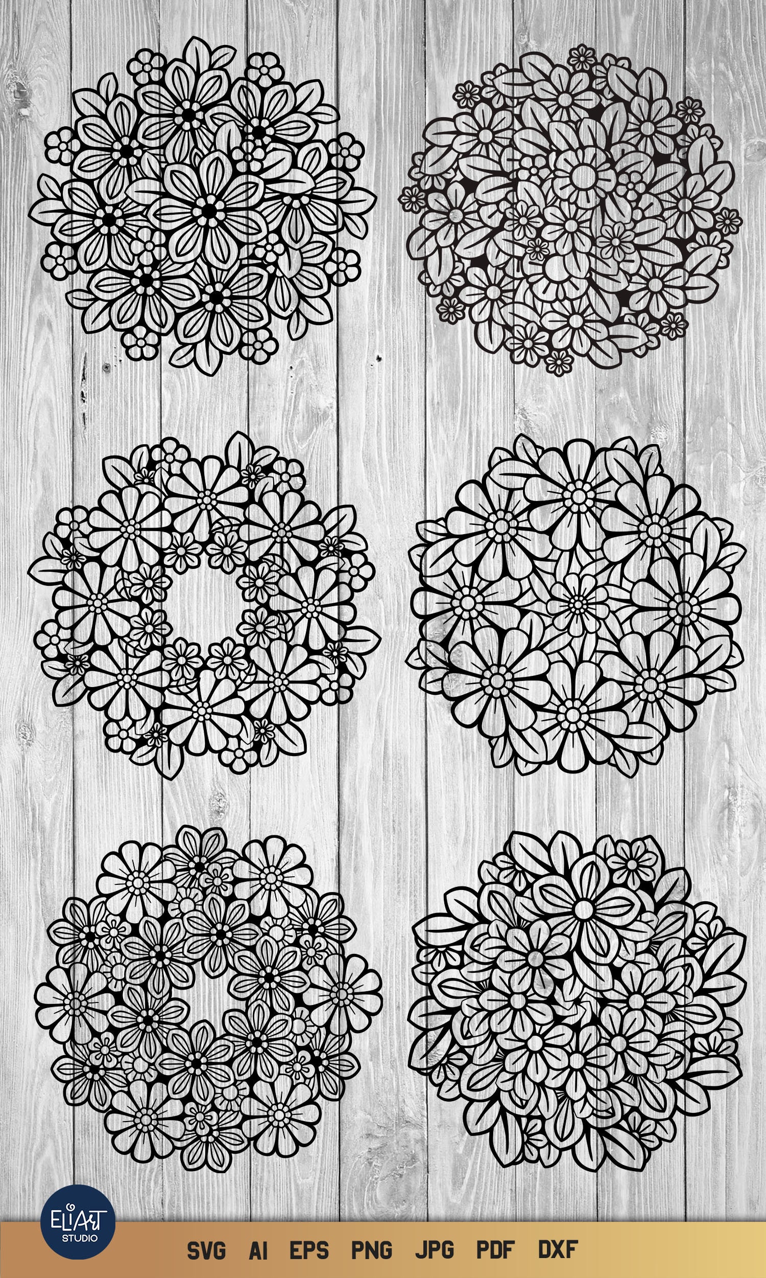 Mandala SVG Bundle Flower Mandala SVG Floral Wreath SVG. - Etsy