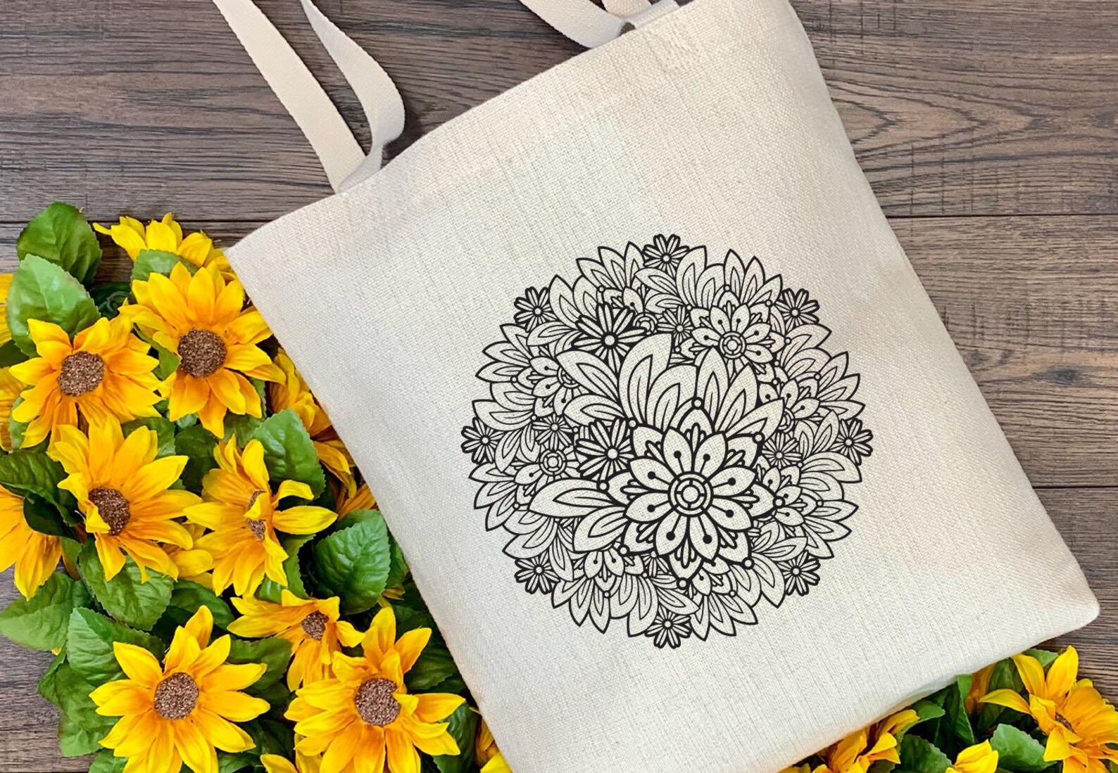 Floral Mandala SVG, Zentangle Flowers, Summer Mandala SVG. - Etsy