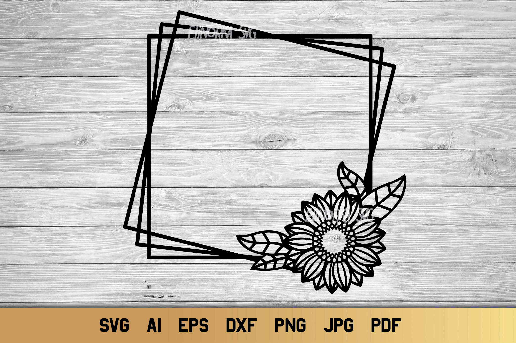 Fall Monogram Frame SVG Square Frame SVG Sunflower SVG. | Etsy