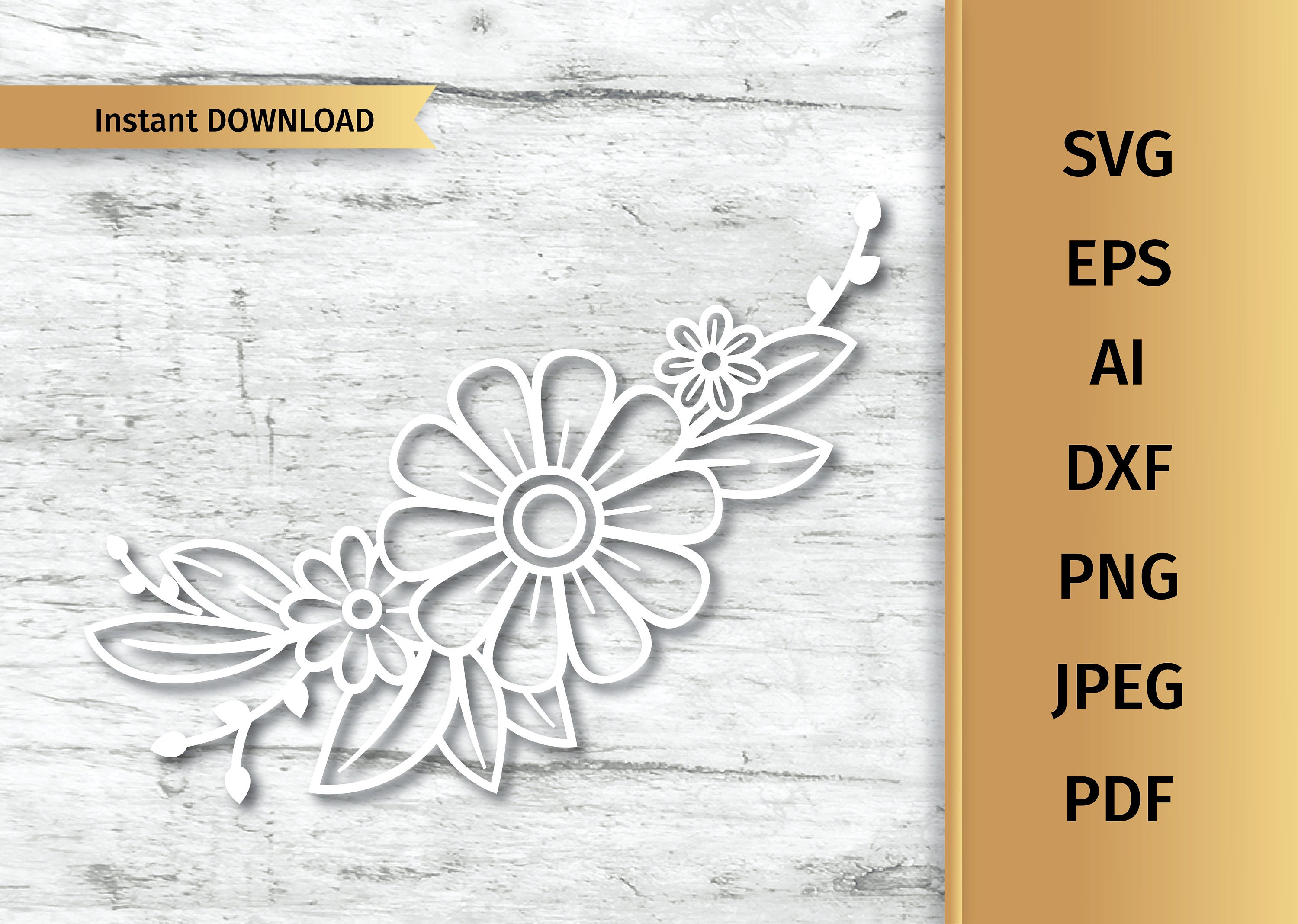 Floral Bouquet svg Floral Swag svg Flower Doodles Personal | Etsy