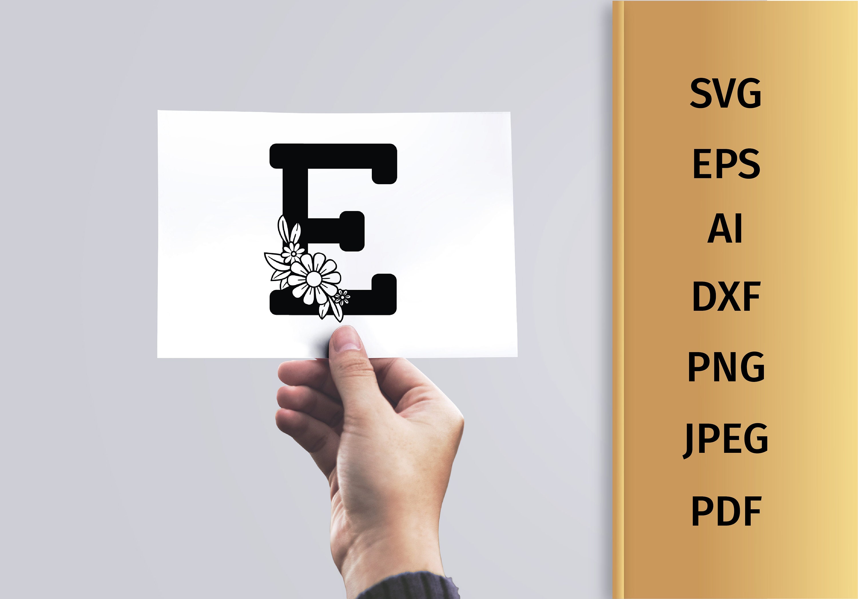 Floral Letter E Svg Flower Alphabet SVG Initial SVG - Etsy