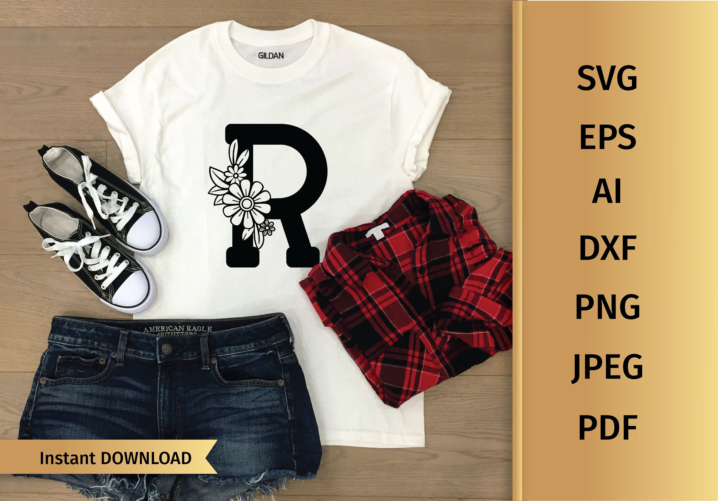 Floral Letter R Svg Monogram Letter Svg Initial Svg | Etsy