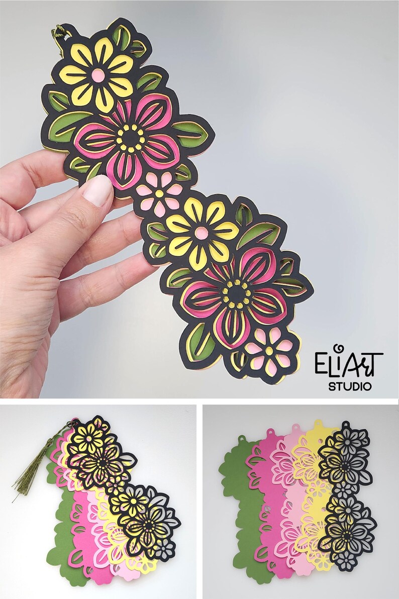 Flowers Bookmark SVG, Bookmark SVG, Book Lover Gift, Floral Bookmark ...
