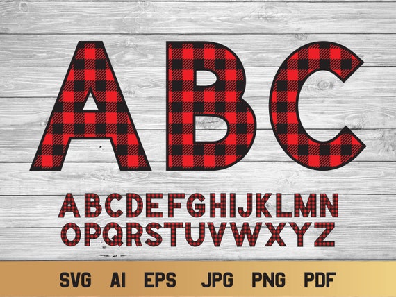 Buffalo Plaid Alphabet SVG 26 Plaid Letters SVG Alphabet | Etsy