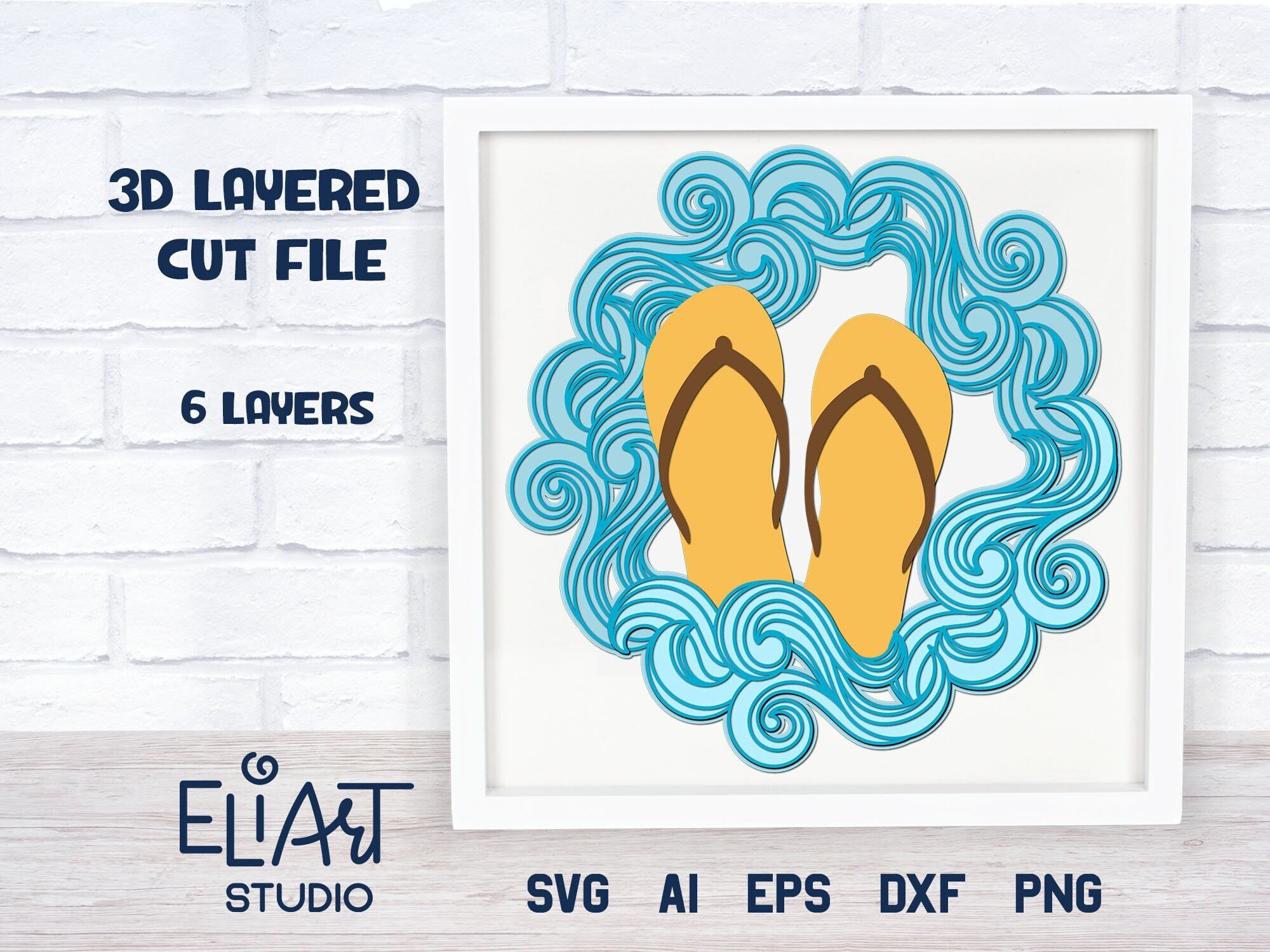 3d Layered Flip Flops SVG Beach Flip Flop SVG Summer Design - Etsy