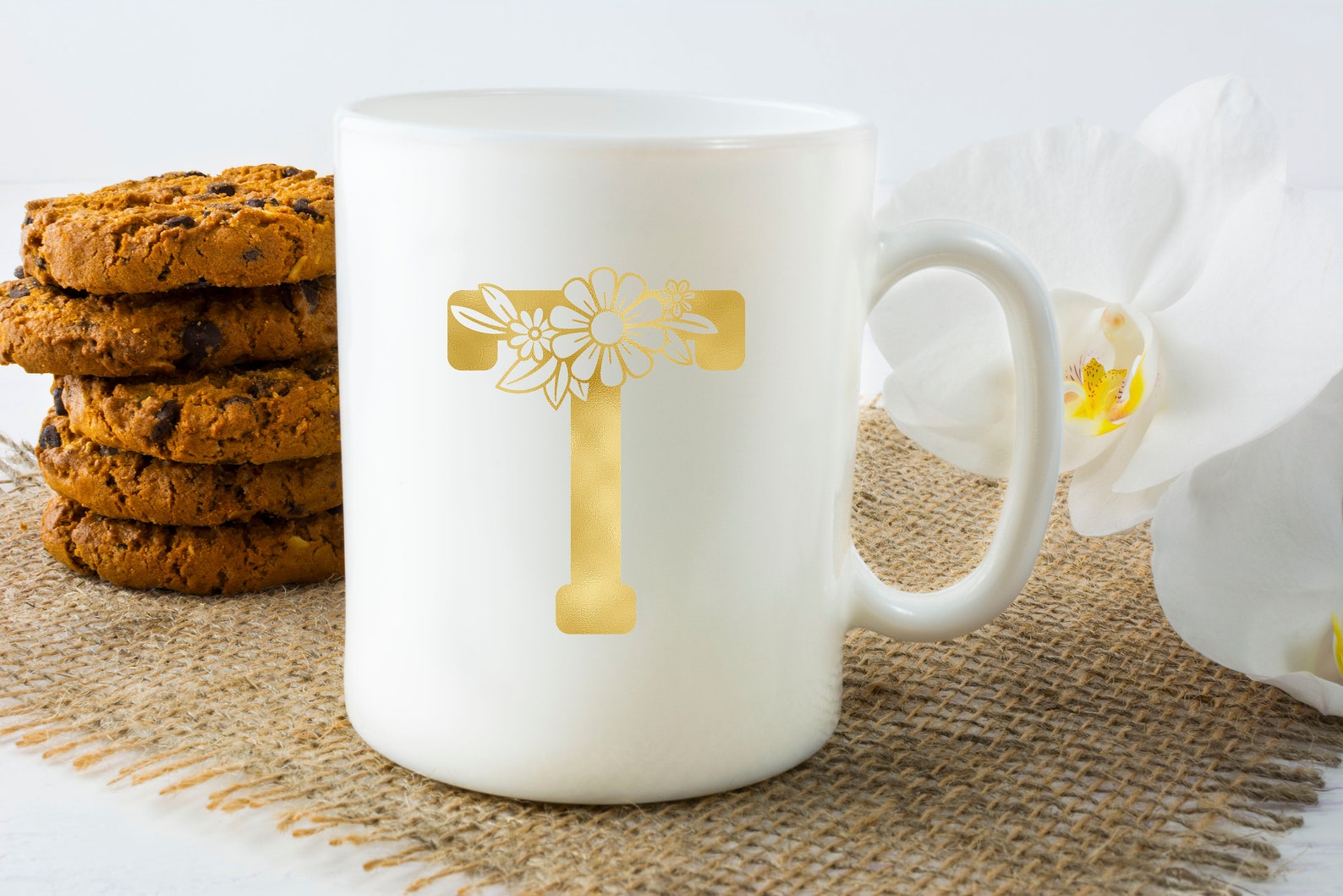 Floral Letter T svg Initial svg Flower Alphabet svg | Etsy