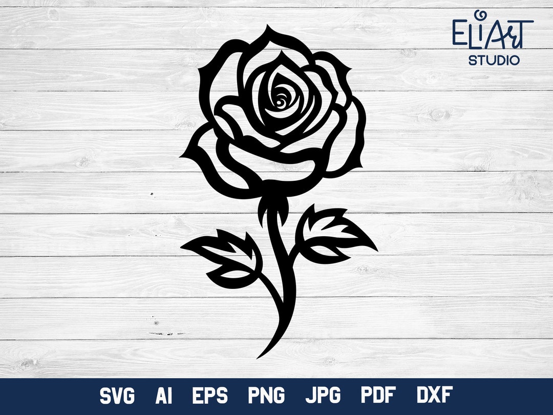 Rose SVG, Floral SVG Cut File, Rose PNG Flower Illustration. - Etsy