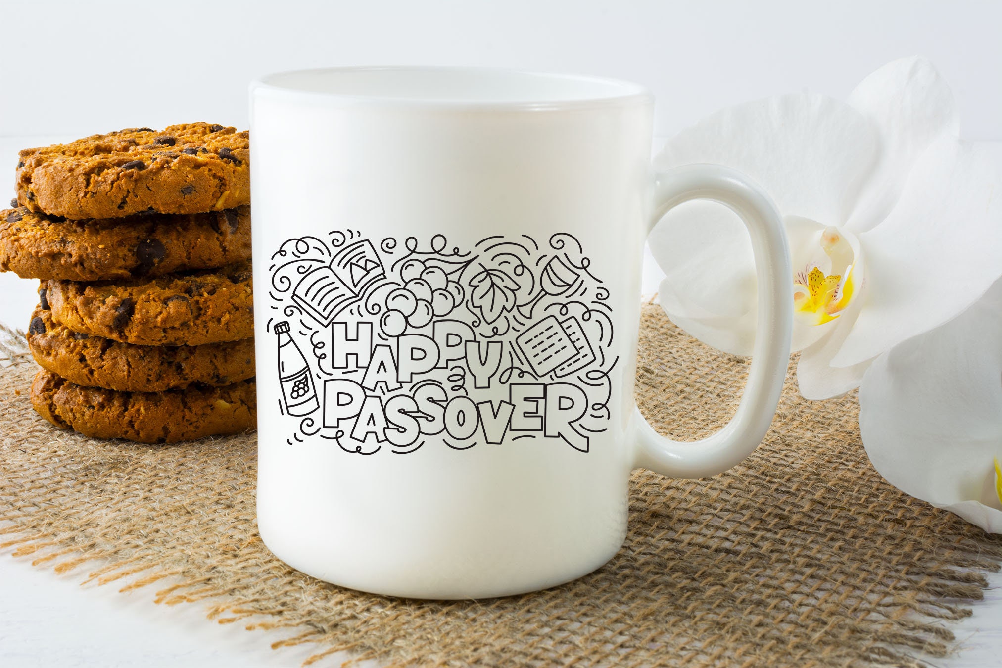 Passover SVG, Happy Passover Design With Haggadah and Matzos, Pesach ...