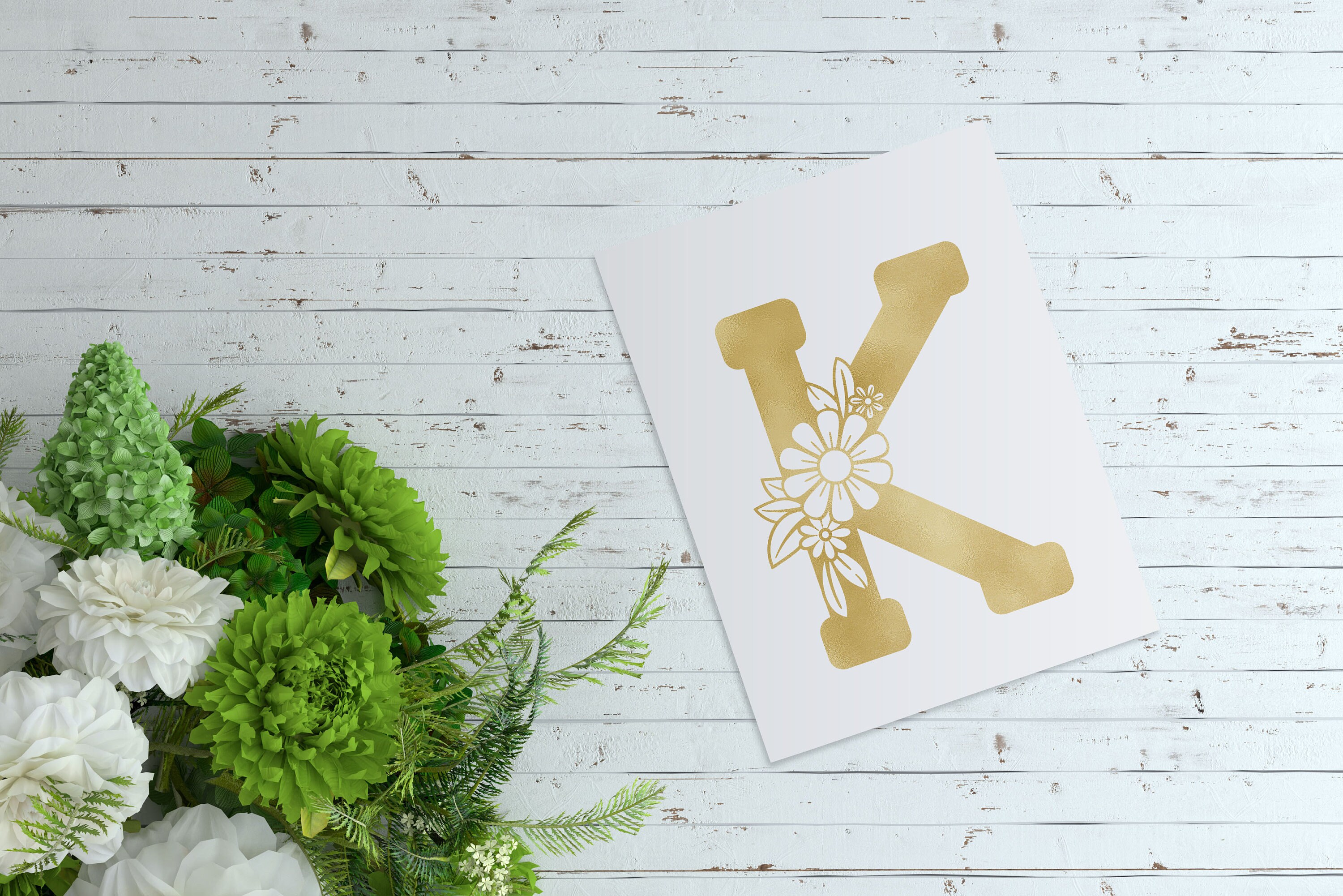 Floral Letter K Svg, Flower Alphabet Svg, Initial Svg Digital File. - Etsy