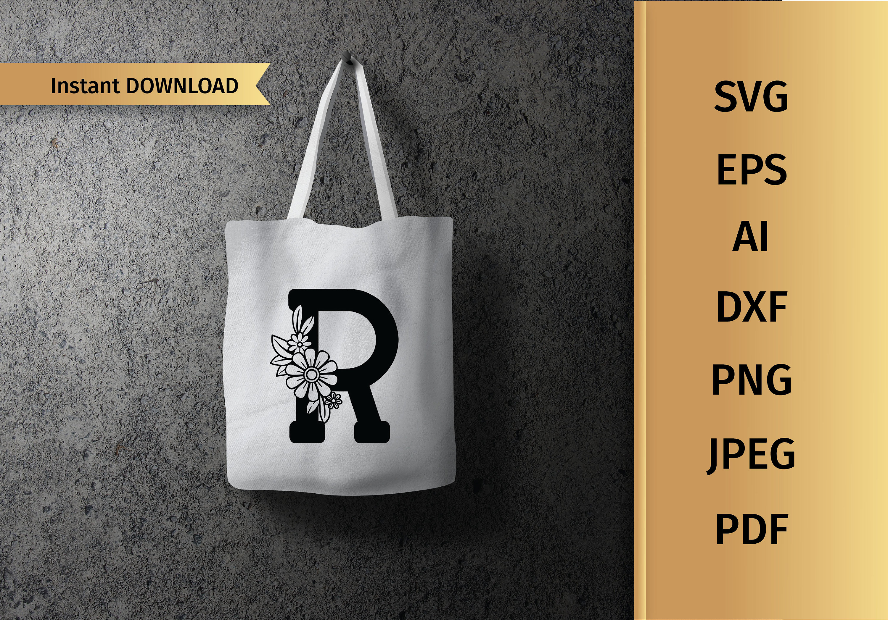 Floral Letter R Svg Monogram Letter Svg Initial Svg | Etsy