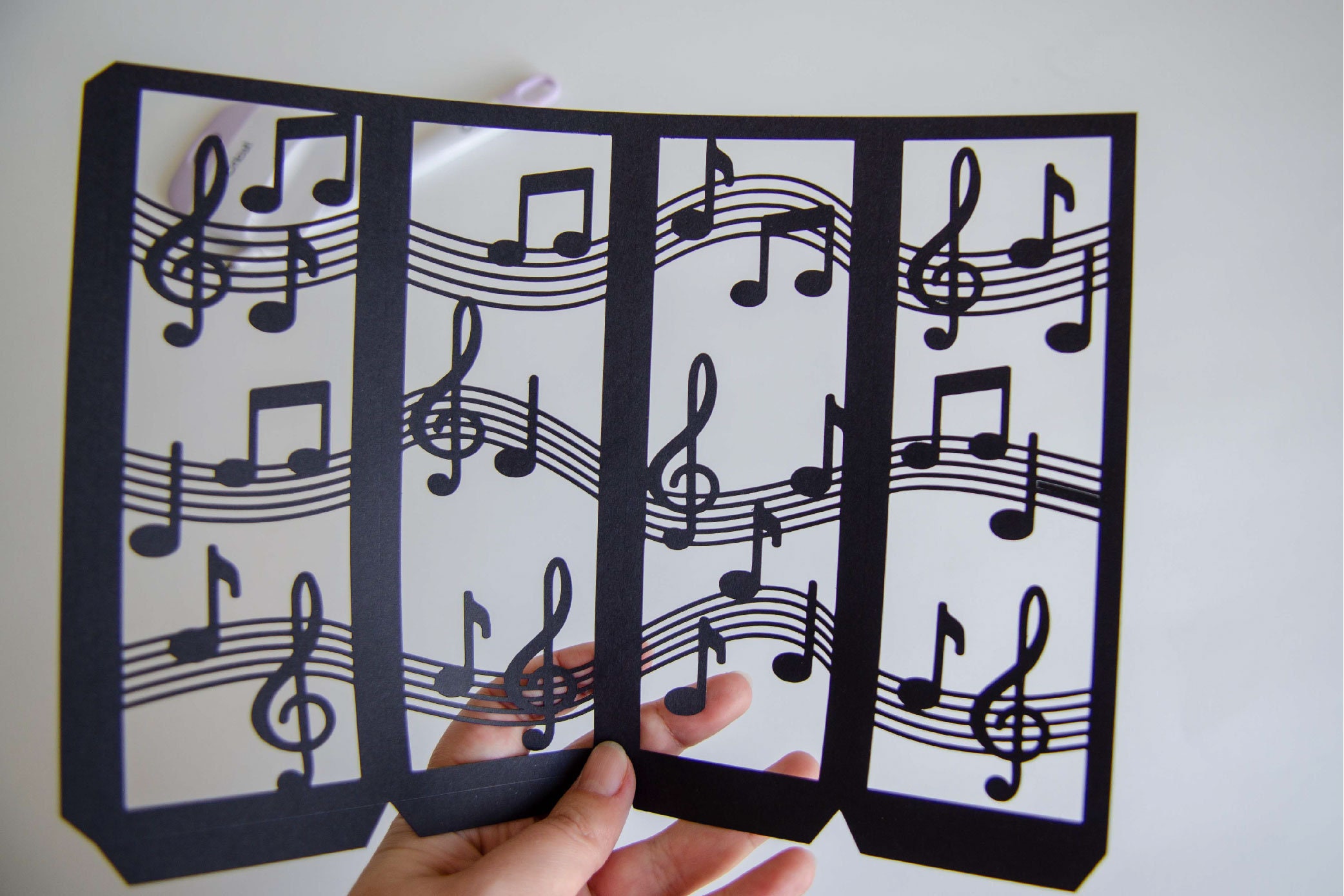 Music Lantern SVG, 3d Paper Lantern SVG With Musical Notes, Led Candle ...