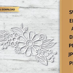 Floral Bouquet SVG, Floral Swag SVG, Flower Doodles Commercial Use. - Etsy