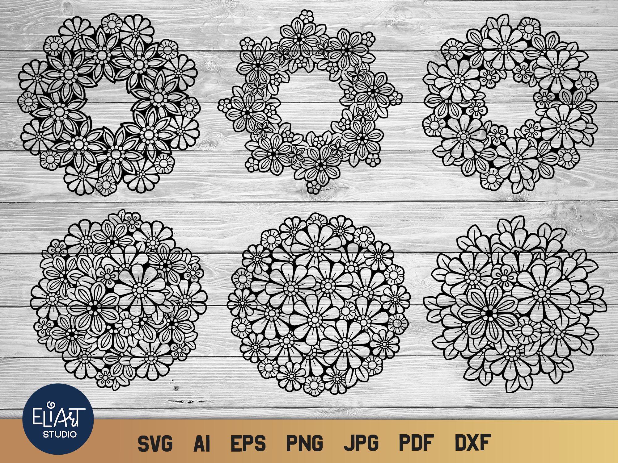 Mandala SVG Bundle Flower Mandala SVG Floral Wreath SVG - Etsy