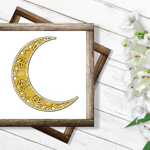 Moon SVG 3D Layered Crescent Moon SVG Layered SVG Celestial. - Etsy