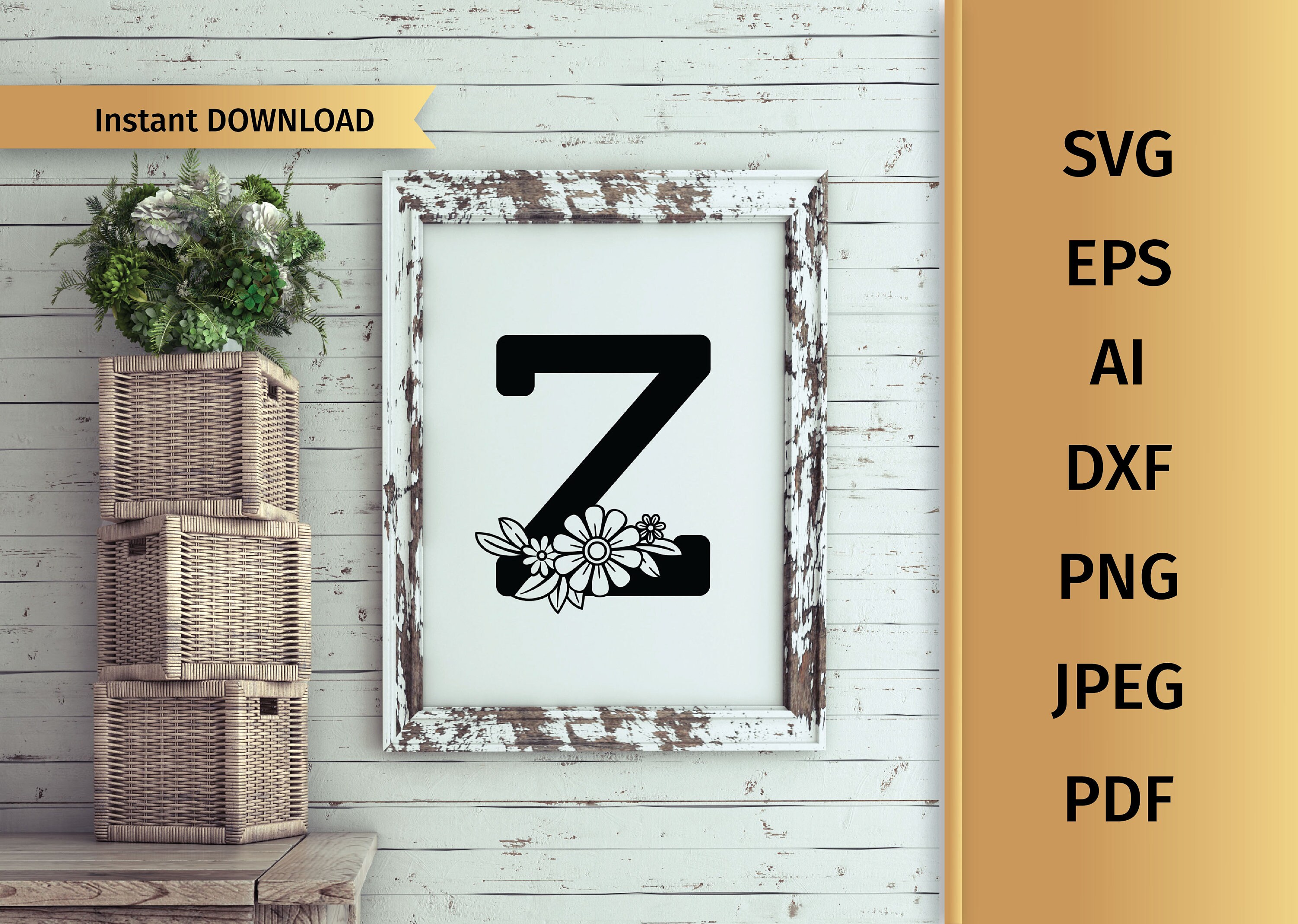 Floral Letter Z Svg Monogram Letter Svg Initial Svg - Etsy Ireland