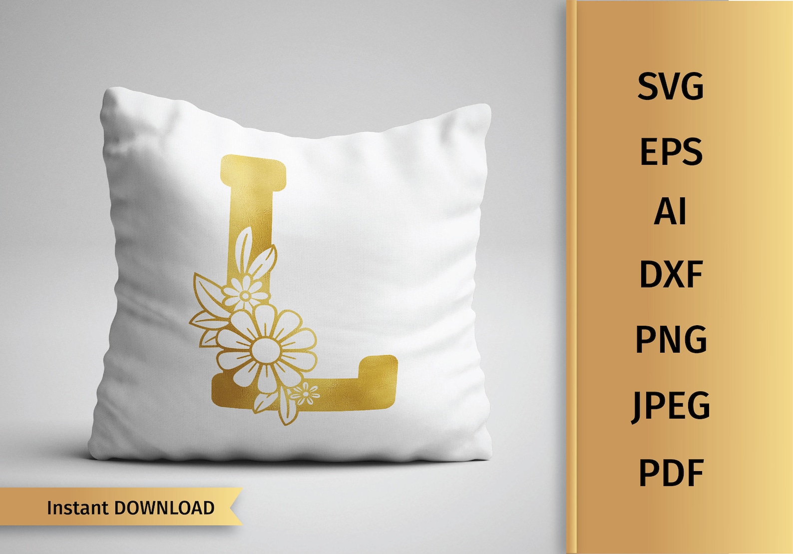 Floral Letter L SVG Monogram Letter SVG Initial SVG - Etsy